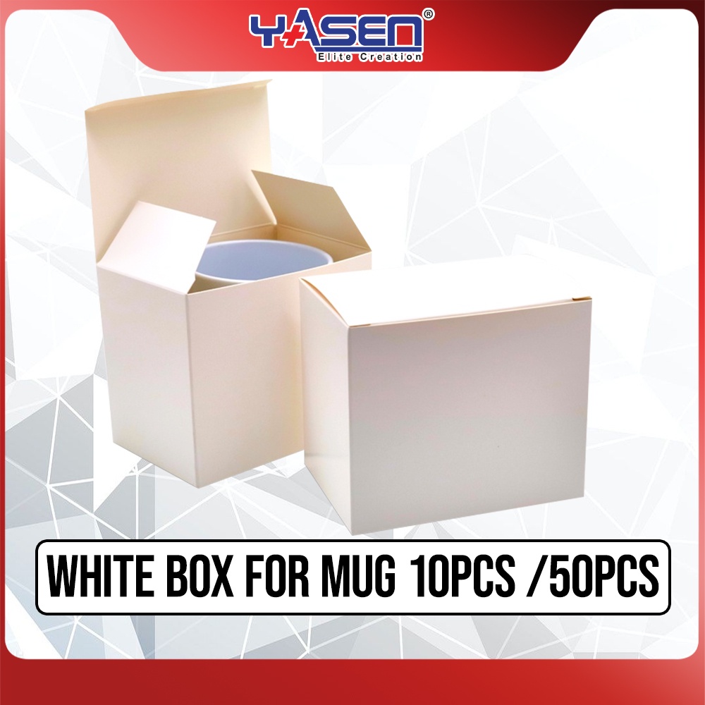 Yasen Sublimation Printable Mug Box White (50pcs) | Shopee Philippines