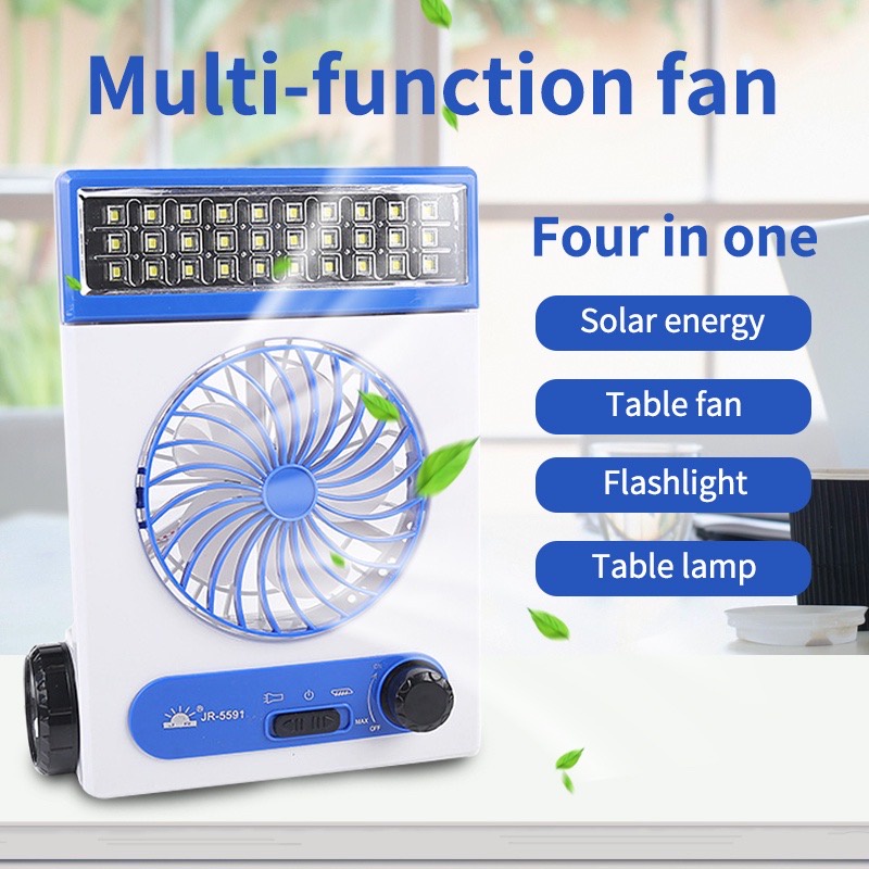 solar Emergency Fan 3 in 1 LED Rechargeable Flashlight Mini Fan Tent ...