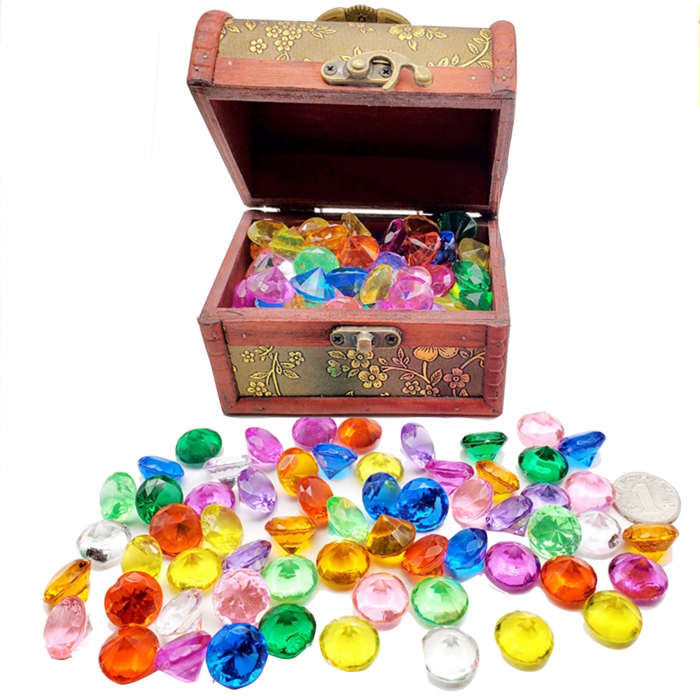 100PCS Diving Gems Pool Toys Christmas Colorful Acrylic Gemstones ...