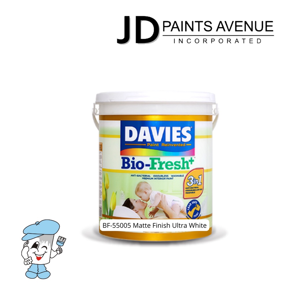 Davies Biofresh Anti-Bacterial 4L - Matte Ultra White | Shopee Philippines