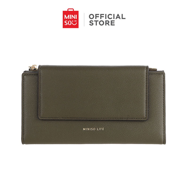 MINISO Women's Long Wallet with Zipper Closure Golden | Shopee Philippines