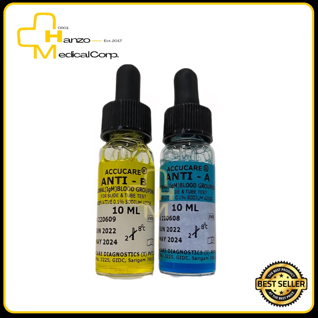 BLOOD TYPING SERA ANTI A&B SET/ ANTI D (ACCUCARE) | Shopee Philippines