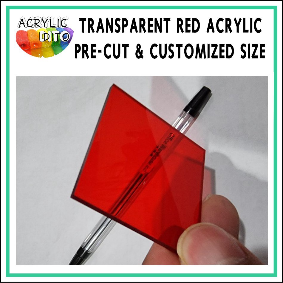 Transparent "RED" Acrylic Sheet Pre Cut & Customized Size / Sheets ...