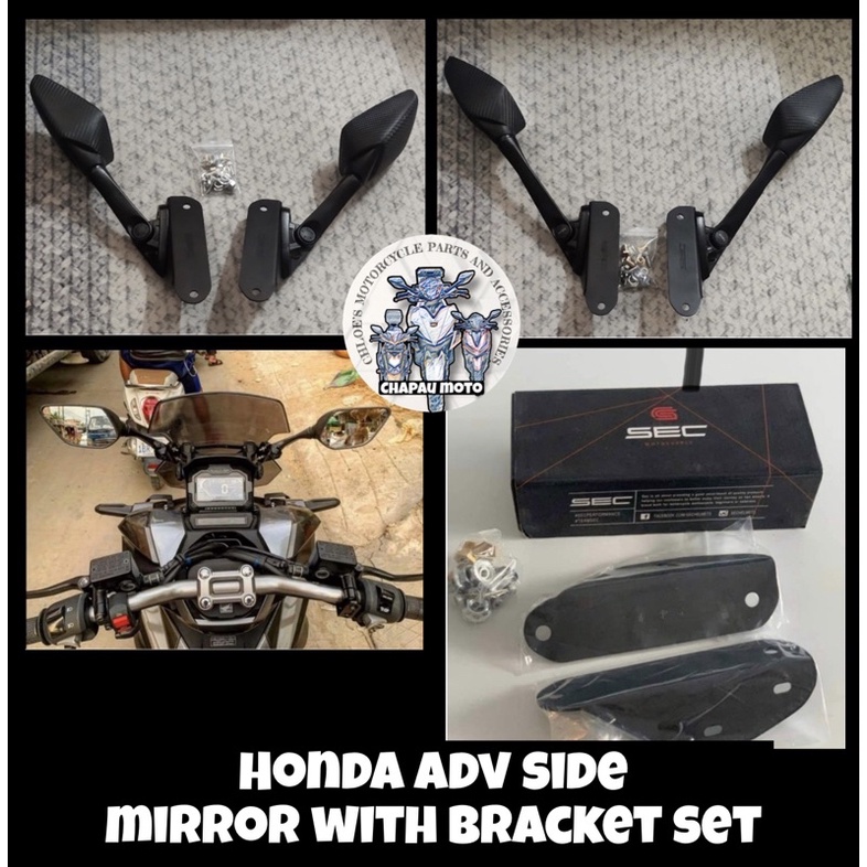 Honda Adv R25 Side mirror with bracket set (Sec brand) | Shopee Philippines