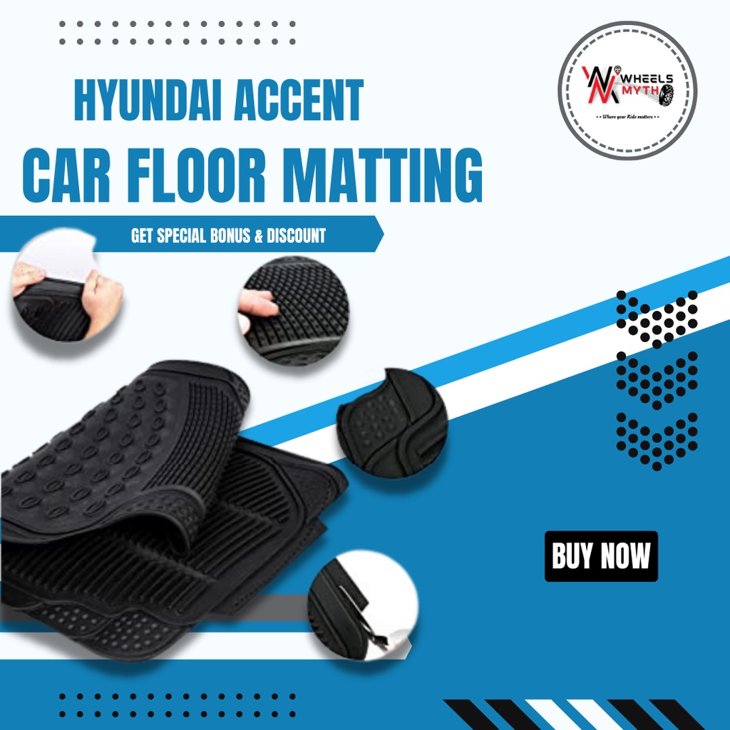 Hyundai Accent TRUSTED QUALITY Universal Car Floor Matting Rubber Type ...