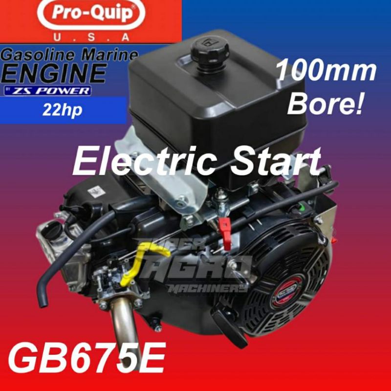 Proquip 22hp Electric start gasoline engine GB675E model 100mm bore ...