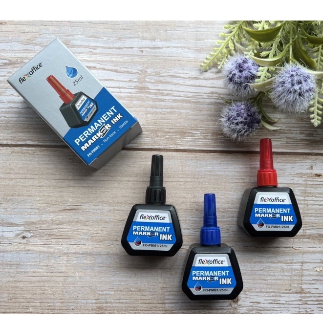Flexoffice Permanent Marker Ink Refill 25ml FO-PM101 (1pc) | Shopee ...