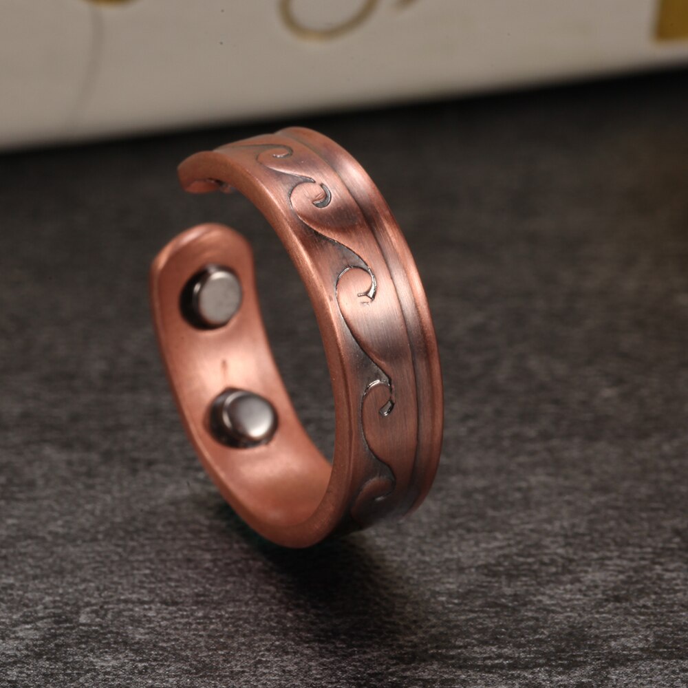6mm men's Magnetic Pure Copper Adjustable Ring for Women Men Health ...