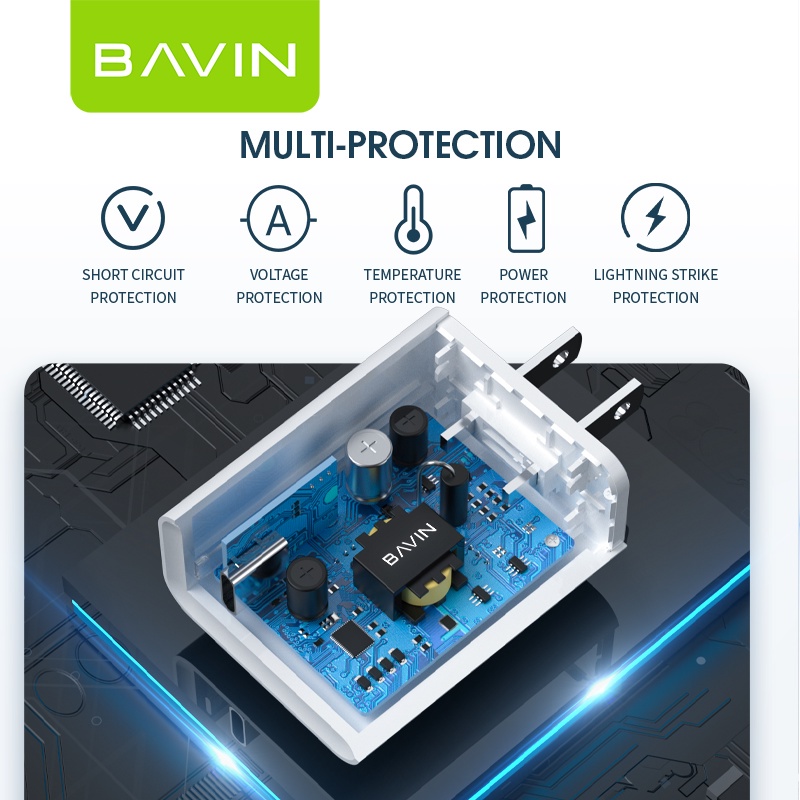 BAVIN PC657 PD Fast Charger Adapter 25W Type-C Power Delivery Charging ...
