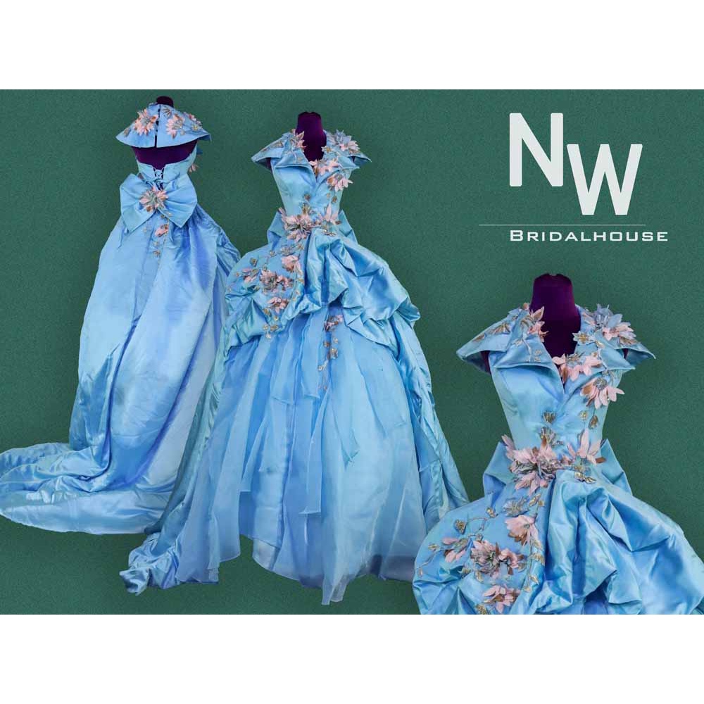 Noelle West Floral Blue Evening Gown | Shopee Philippines