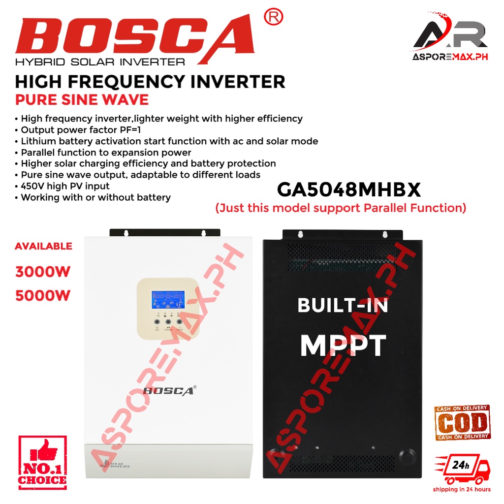 BOSCA Hybrid solar inverter Built-in MPPT 3000W & 5000W High frequency ...