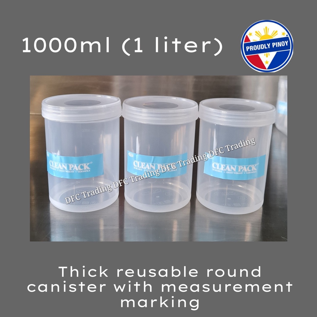 3 PCS 1000 ML THICK ROUND CYLINDRICAL FOOD KEEPER JAR CONTAINER ...