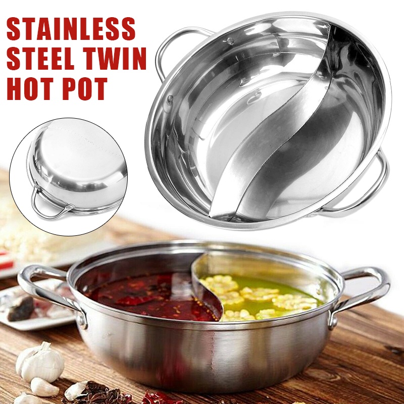 28cm Stainless Steel Twin Duck Taste Hot Pot Induction Hotpot Cooker ...