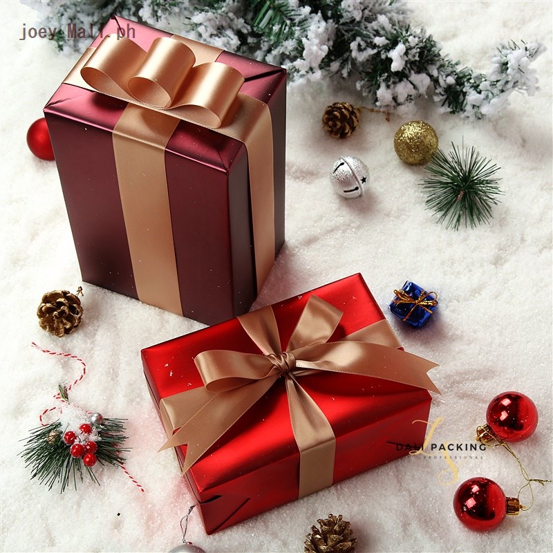 High-end Glossy Solid Color Red Christmas Gift Business Gift Wrapping ...