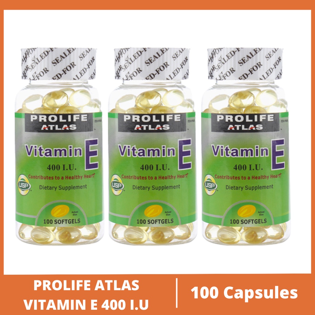 Original Pro-Life Vitamin E 4001U 100 Capsules ( 3 Bottles ) | Shopee ...