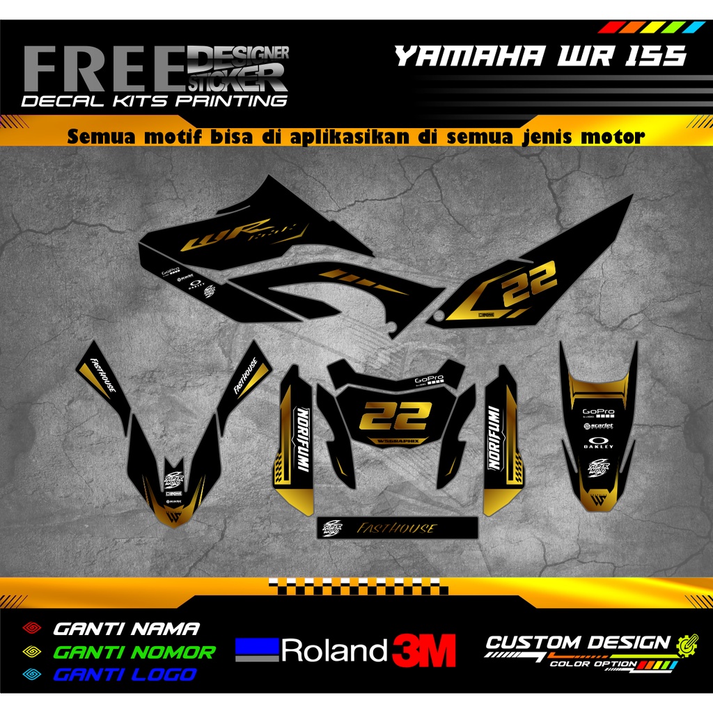 Yamaha WR 155 Custom Gold WS026 Sticker Decal | Shopee Philippines