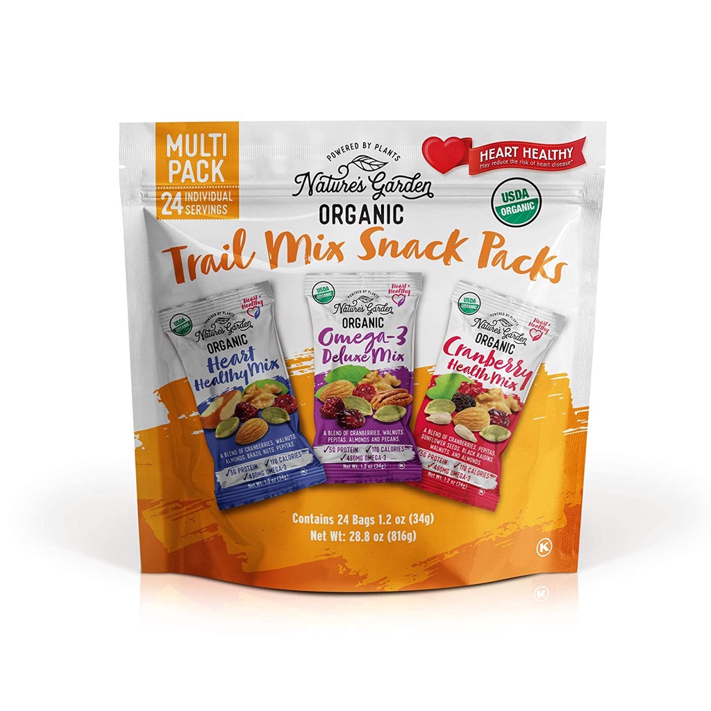 Nature's Garden Trail Mix Snack Packs Organic 816gram - American ...