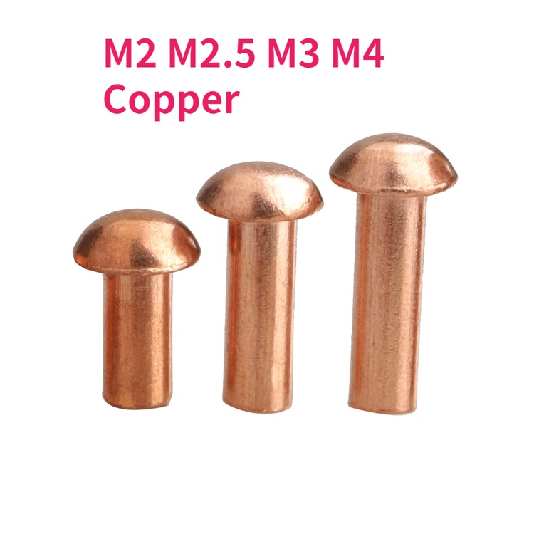 M2 M2.5 M3 M4 GB867 Half Round Head Copper Solid Rivets Self-plugging ...