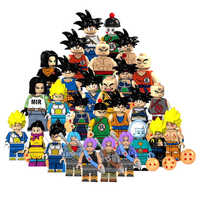 Anime Cartoon DBZ Mini figures Block Toys Goku Vegeta Dragon Mini ...