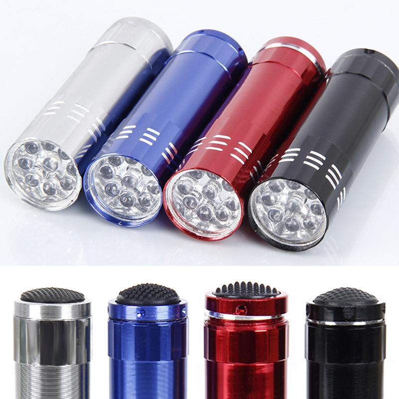 Light Lamp Mini 9 LED Flashlight UV Gel Adhesive Glue Curing Lamp Light ...