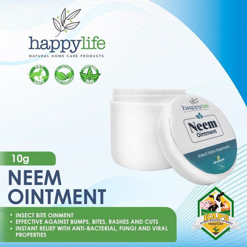 Happy life neem ointment 10g insect bites treatment wound healing itchy ...