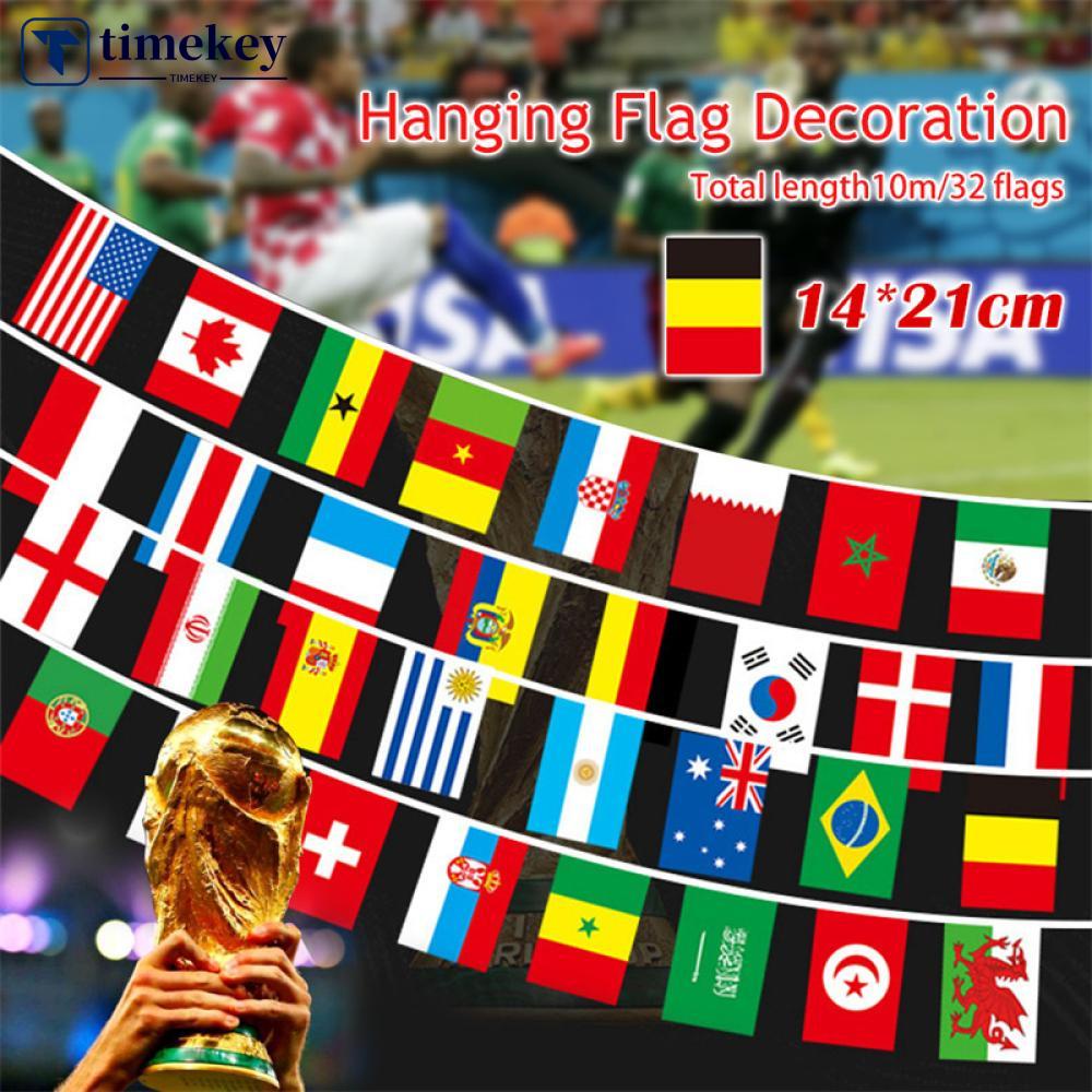 TIMEKEY World Cup Football Flag 32 Teams String National Flags Weather ...