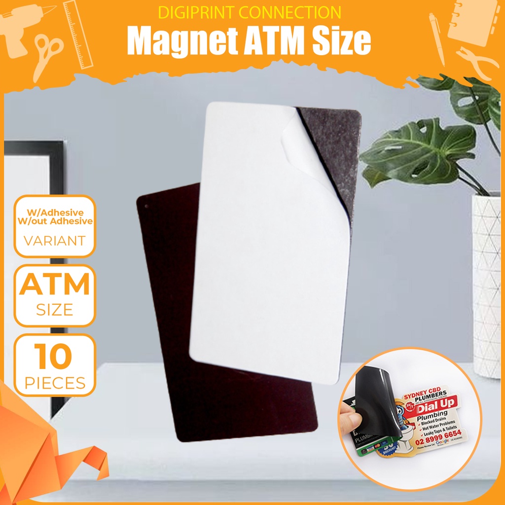 10pcs Magnet ATM Size ROUND CORNER Magnetic Sheet | Shopee Philippines