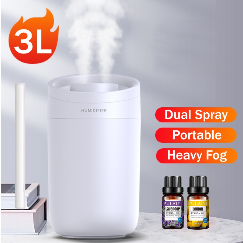 3L Air Humidifier With Essential Oil Aroma Diffuser For Room Large ...