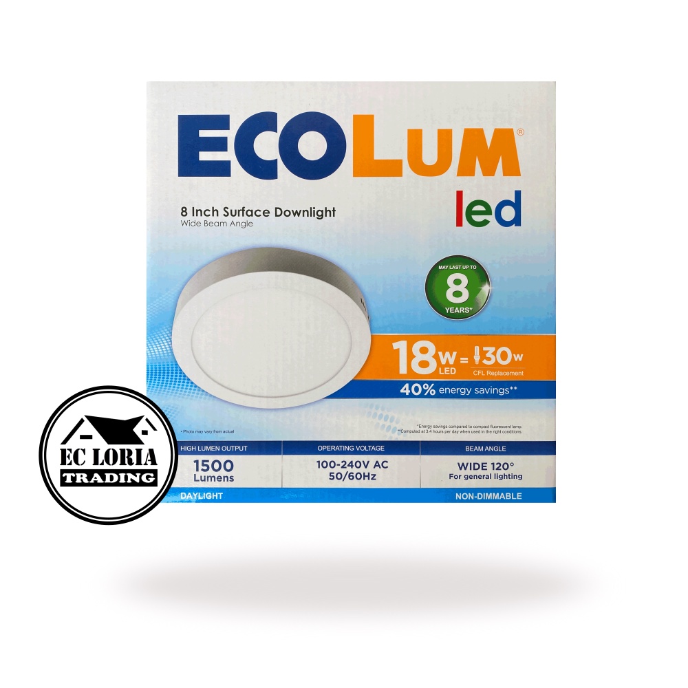 Ecolum Surface Mounted LED Downlight 18W (Round and Square) | Shopee ...