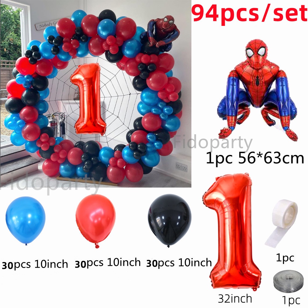 95pcs Super Hero Theme Party Decoration Set 3D Spiderman Balloon ...