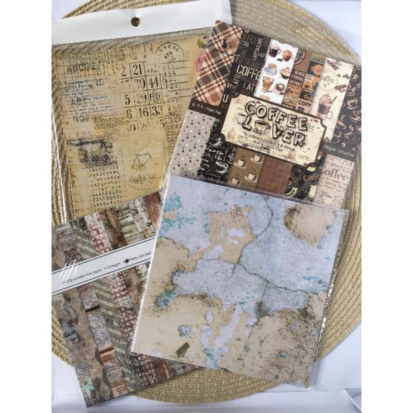6x6" Vintage Backgroung design paper for Scrapbook Journal | Shopee ...