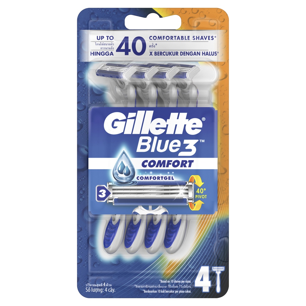Gillette Blue3 Comfort Disposable Razor Blister Pack 4s | Shopee ...