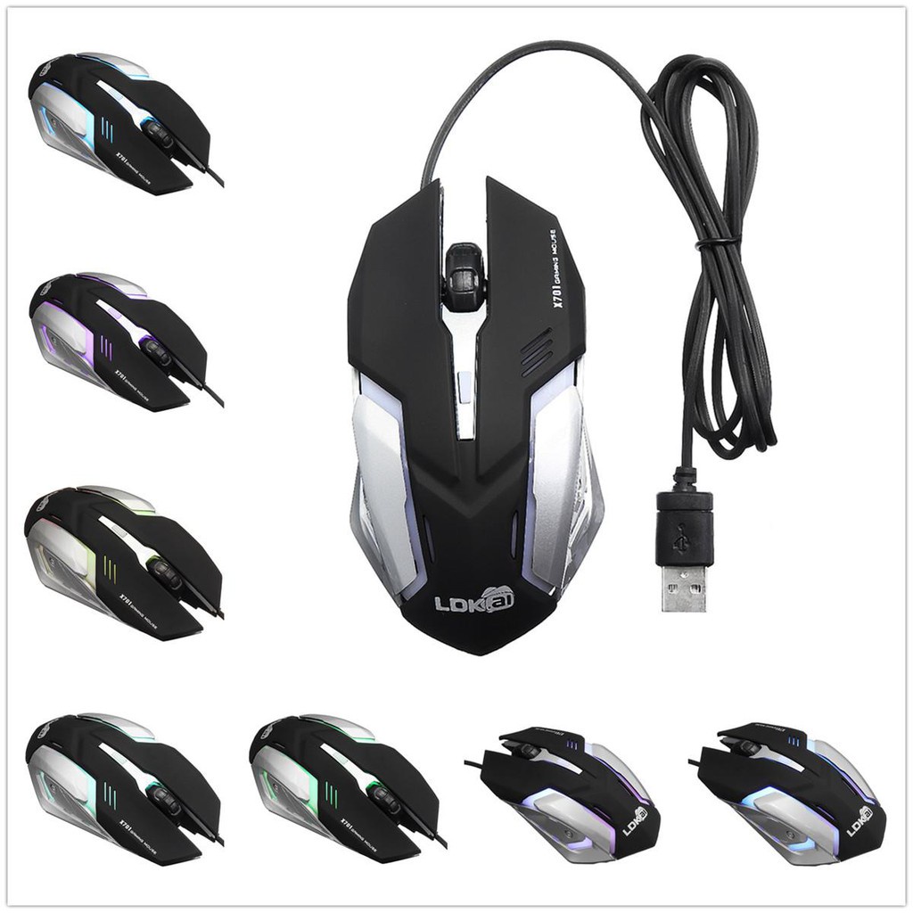 LDK X701 COLORFUL CRACK LED ILLUMINATED BACKLIT USB WIRED PC RAINBOW ...