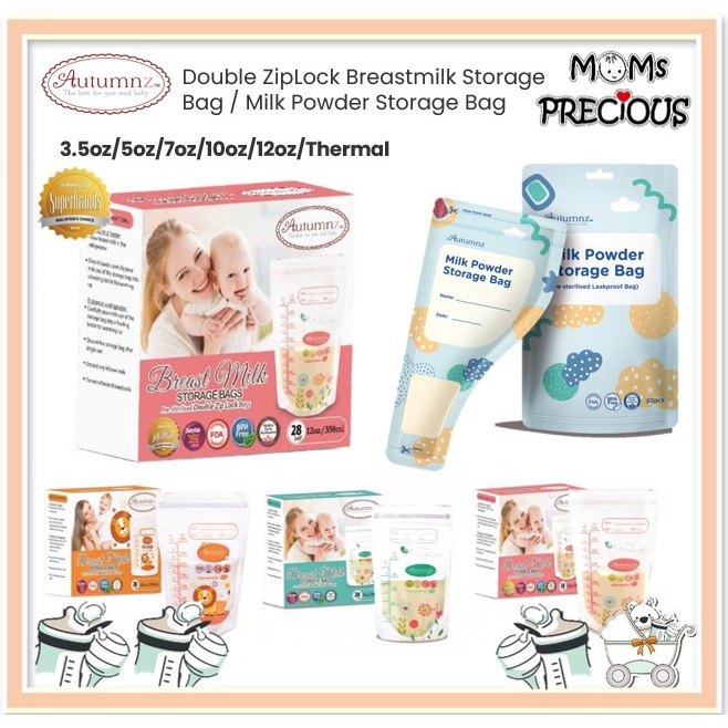 Autumnz Double Ziplock Breastmilk Storage Bags / Milk Powder Storage ... Autumnz Double Ziplock Breastmilk Storage Bags / Milk Powder Storage ...