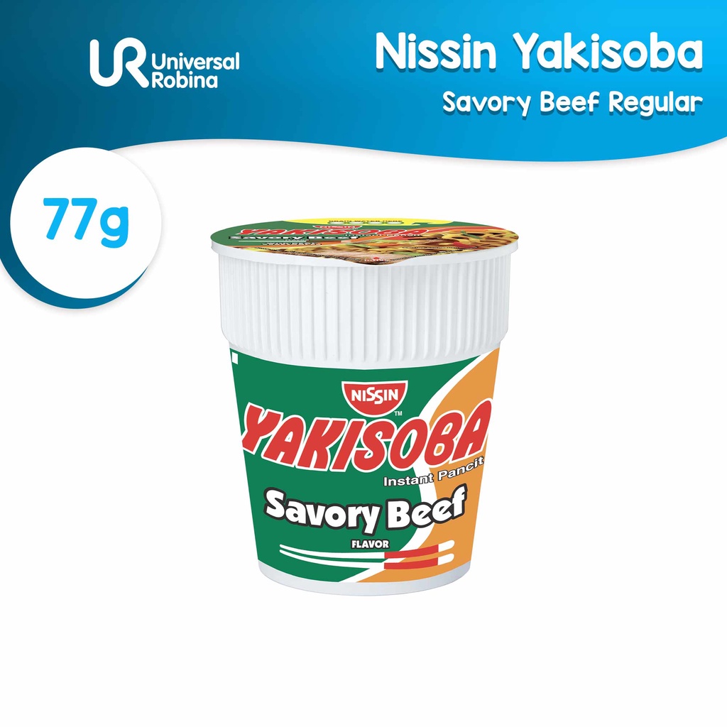 Nissin Yakisoba Savory Beef Regular Cup (77g) | Shopee Philippines