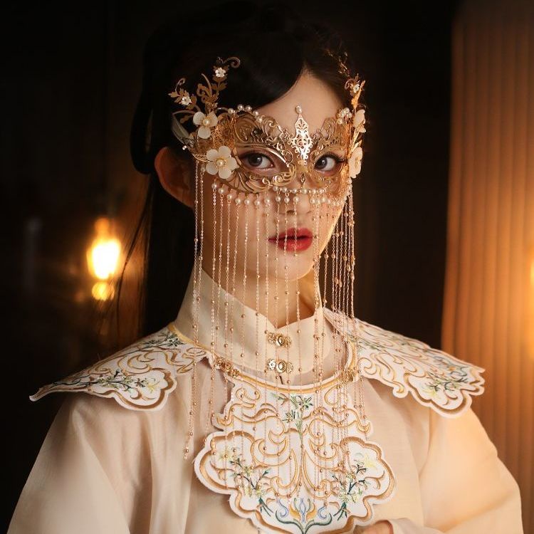 Vintage Style Hanfu Mask Costume Modeling Props Face Curtain Female ...