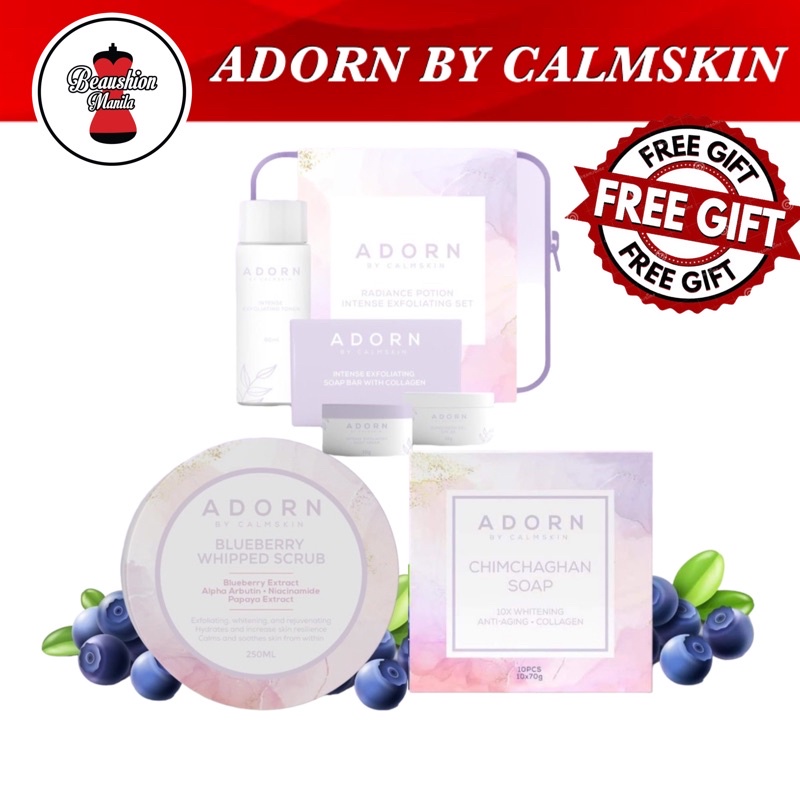 ADORN BLUEBERRY SCRUB CHIMCHAGHAN SOAP ADORN RADIANCE POTION SET ...