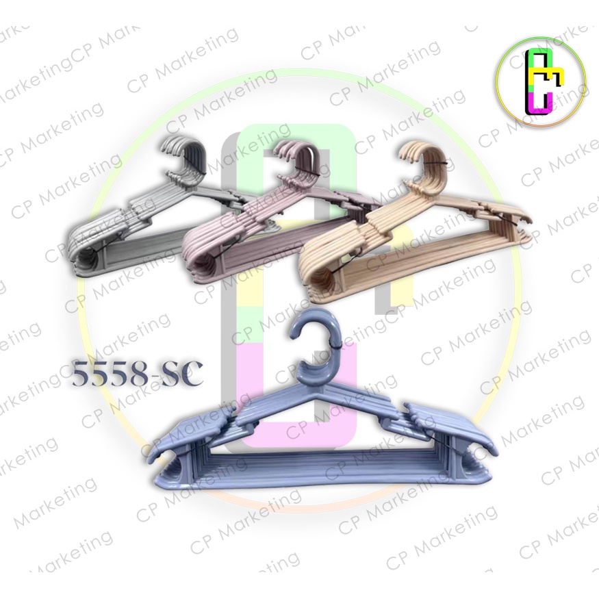 12PCS Hanger 5558-SC Clothes Hanger Plastic Hanger Round Plastic Hanger ...
