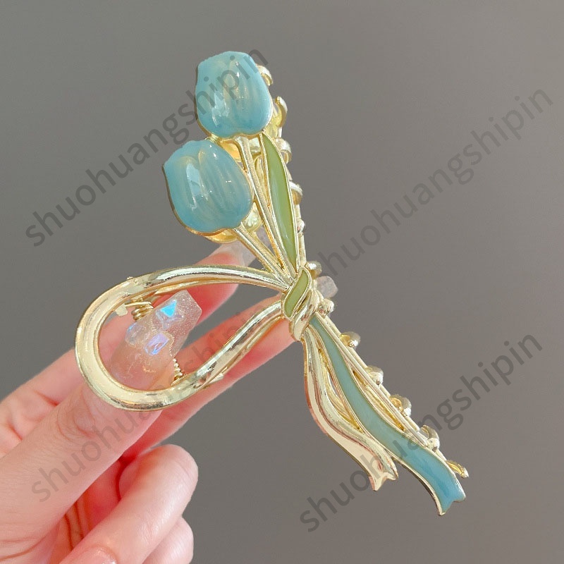 Japan Korea New Style Sweet Cute Tulip Flower Temperament Elegant Metal ...