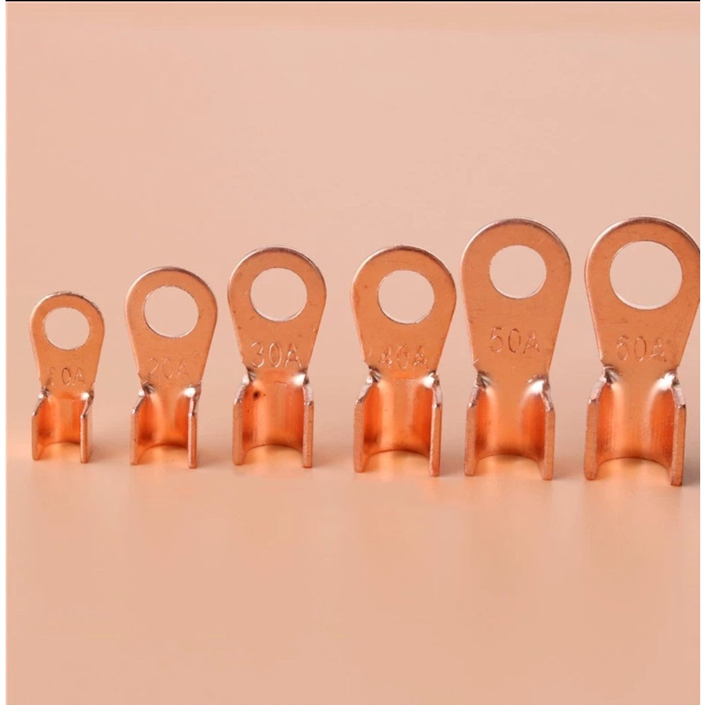 Pure copper ring Lug Terminals OT10 20 30 40 50 60 80 100 to 500A Wire ...
