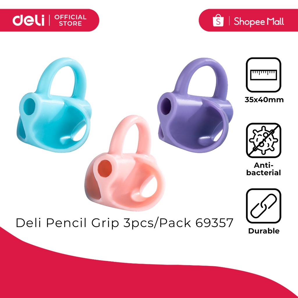Deli 69357 Pencil Grip 3pcs/pack | Shopee Philippines