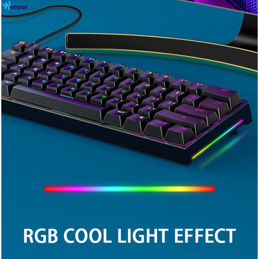 61 Keys G101 Mechanical Gaming Keyboard Waterproof With Type-c Usb ...