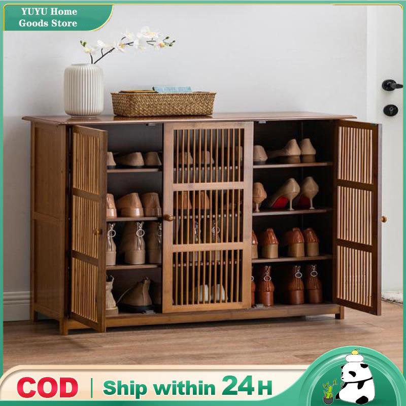 Shoe Cabinet Wooden with Door Multi-Functional Shelf Shoe Storage ...