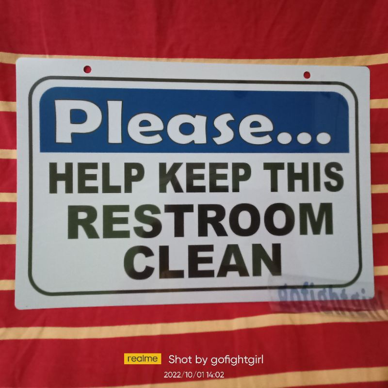 Help keep this restroom clean Signage PVC Plastic (7.8x11 inches ...
