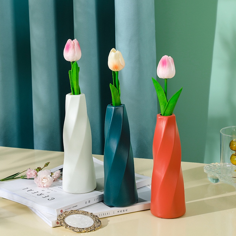 artificial flowers with vase Creative Nordic Plastic Vase Drop ...