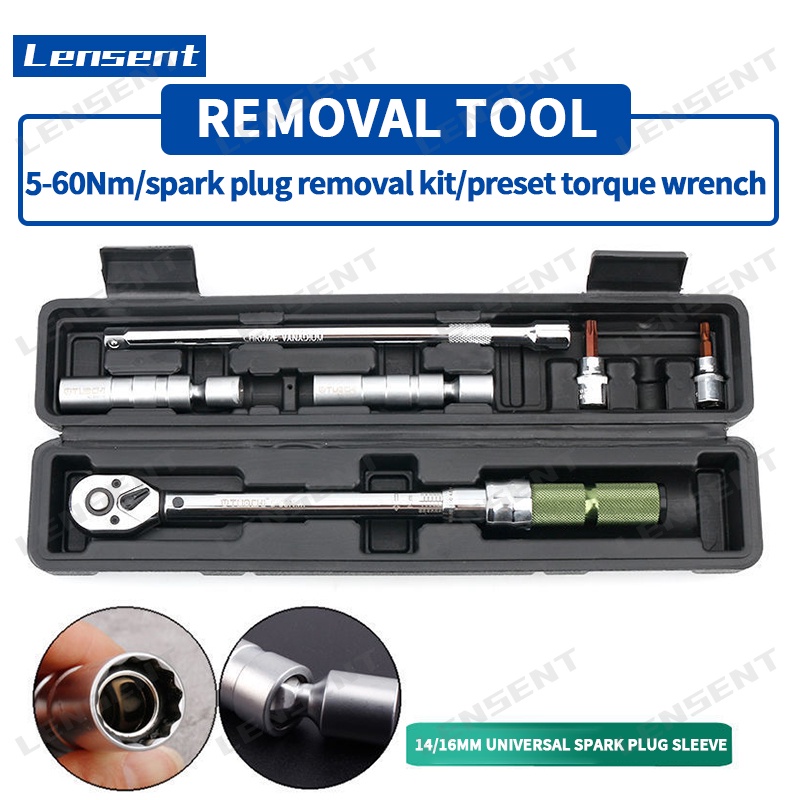 Lensent Spark Plug Removal Tool Preset Universal Torque Wrench ...