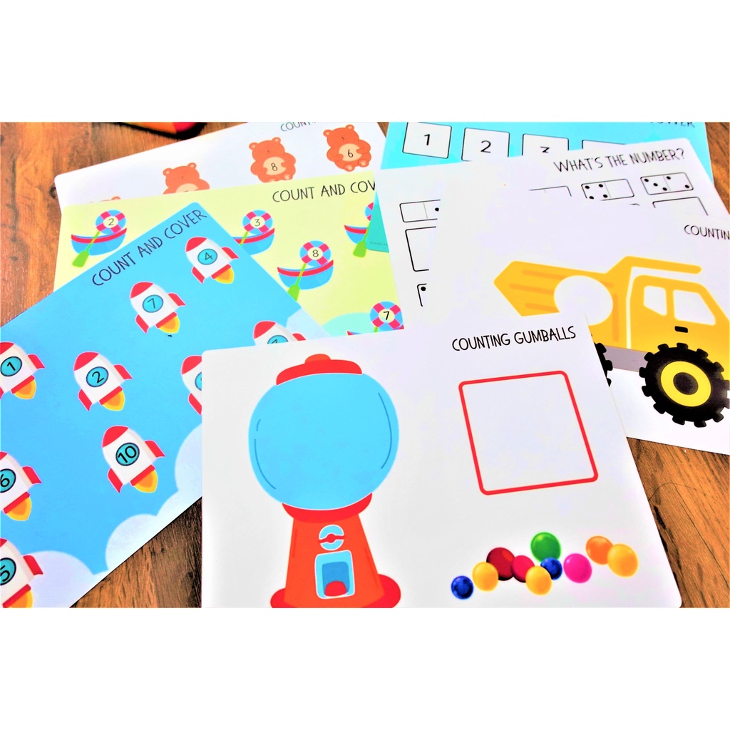 Counting Mats for Preschool, Kindergarten, Homeschool, Classroom ...