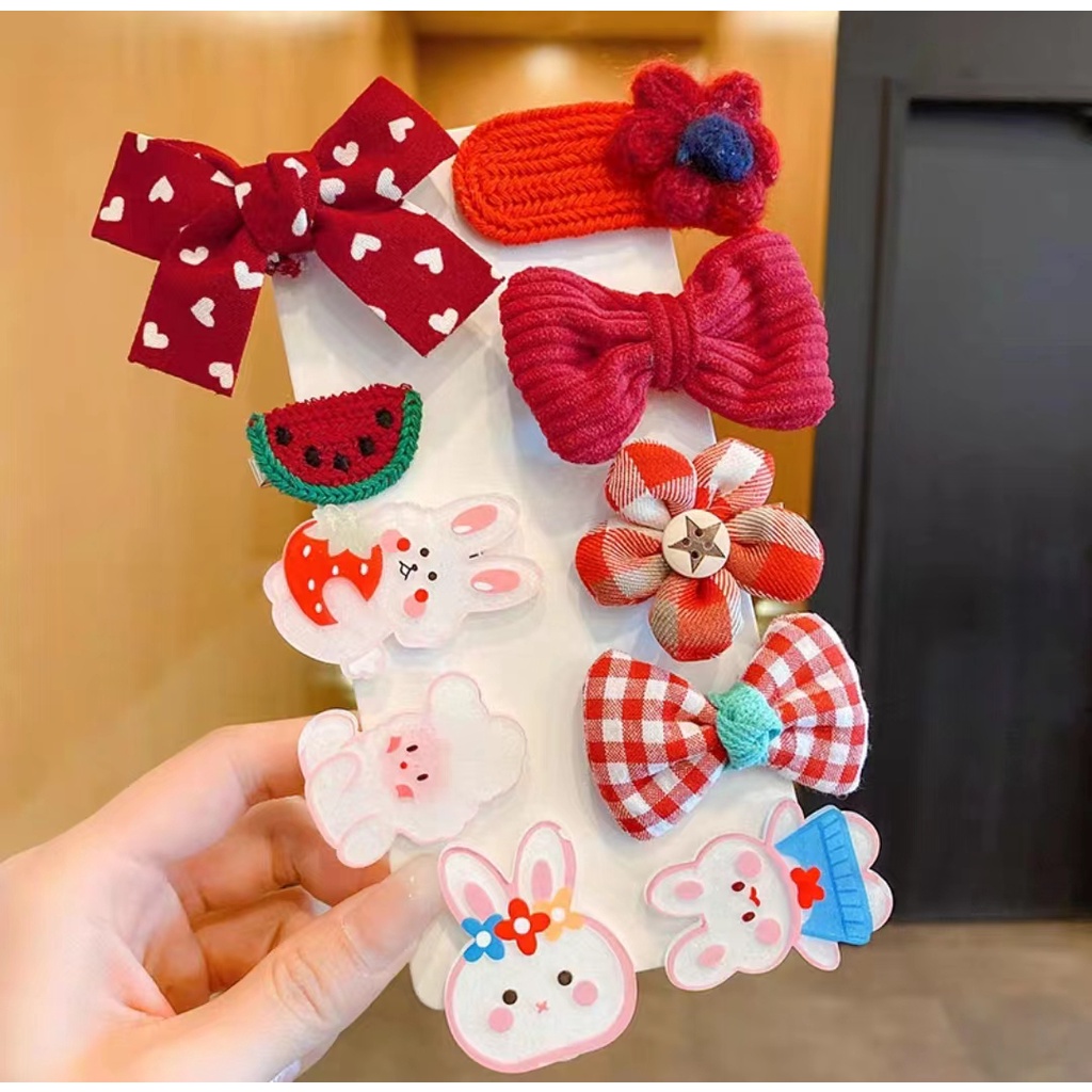 New 8PCS Cute Hairpin Set With Bangs Hairpin Flower And Fruit Baby Girl ...