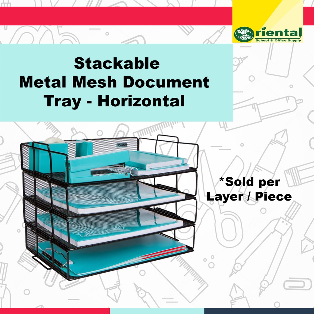 Metal Mesh Horizontal Stackable Document Tray - Different Layers ...