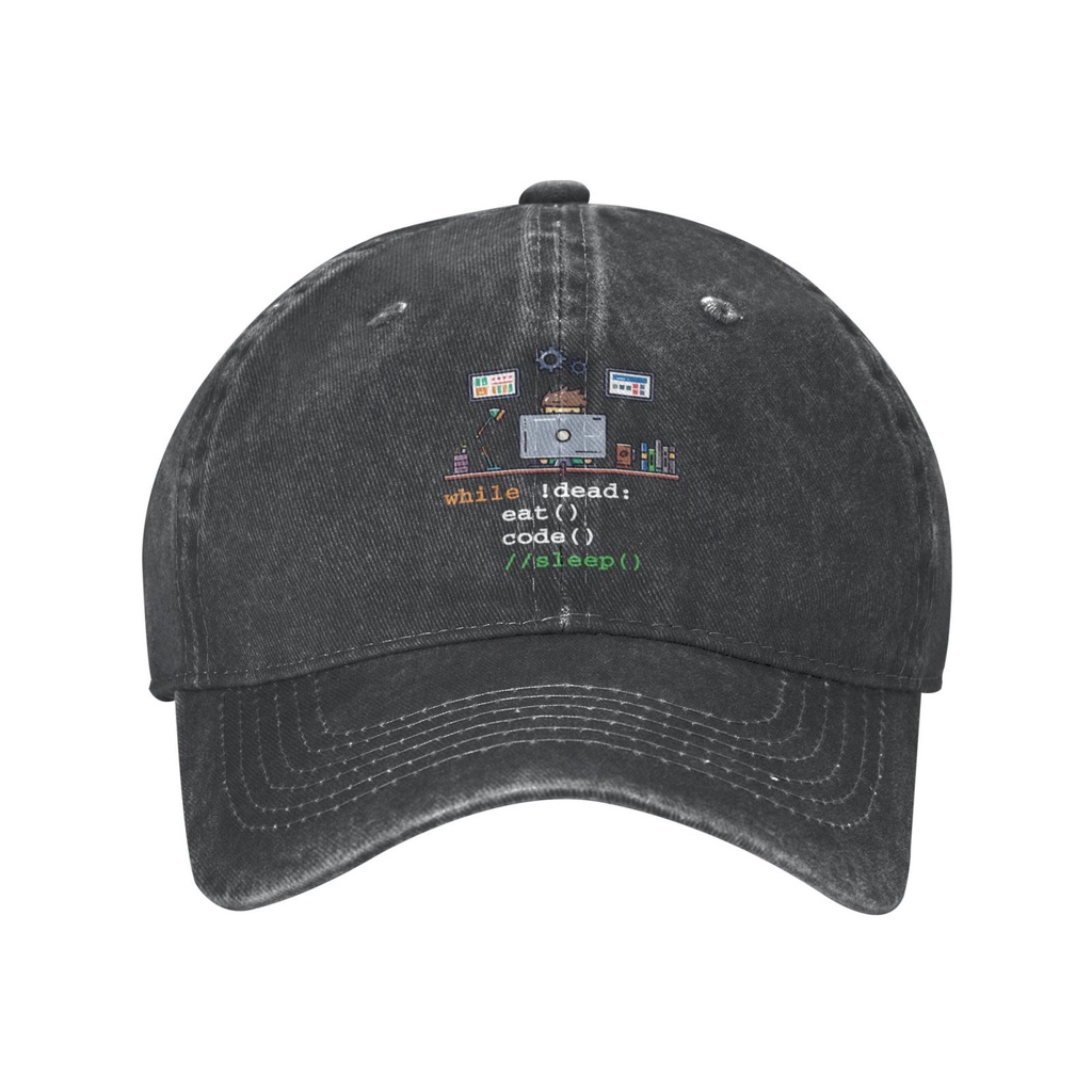 Street Style Cowboy Cap Computer Science Python Programmer Eat Code Sleep Trend Printing Series ...